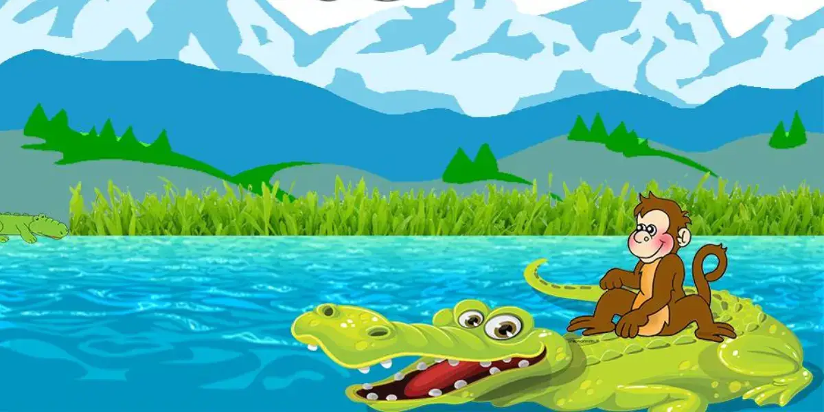 The Monkey and the Crocodile Story - KIDSgraphy
